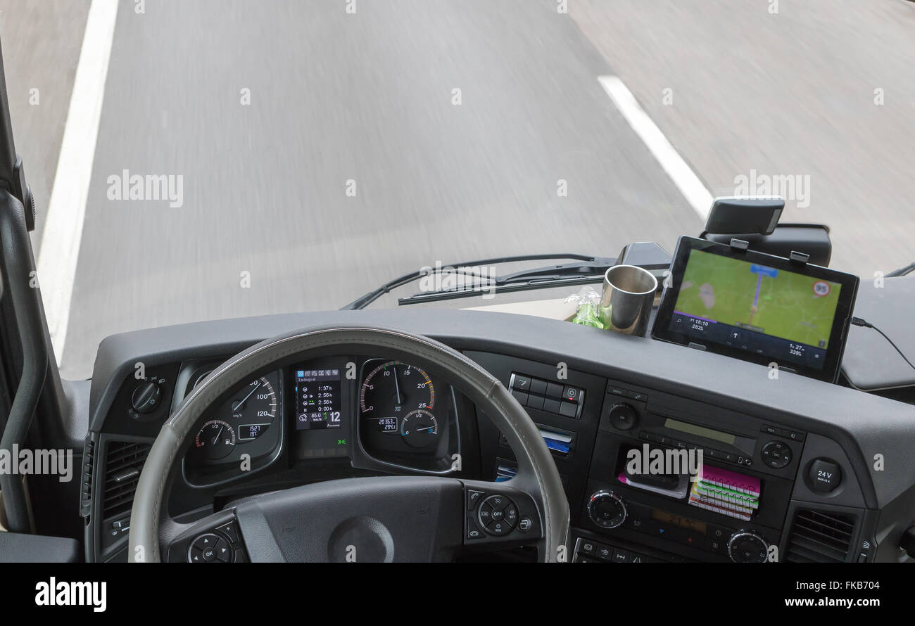 Transport lorry cab interior hi-res stock photography and images - Alamy