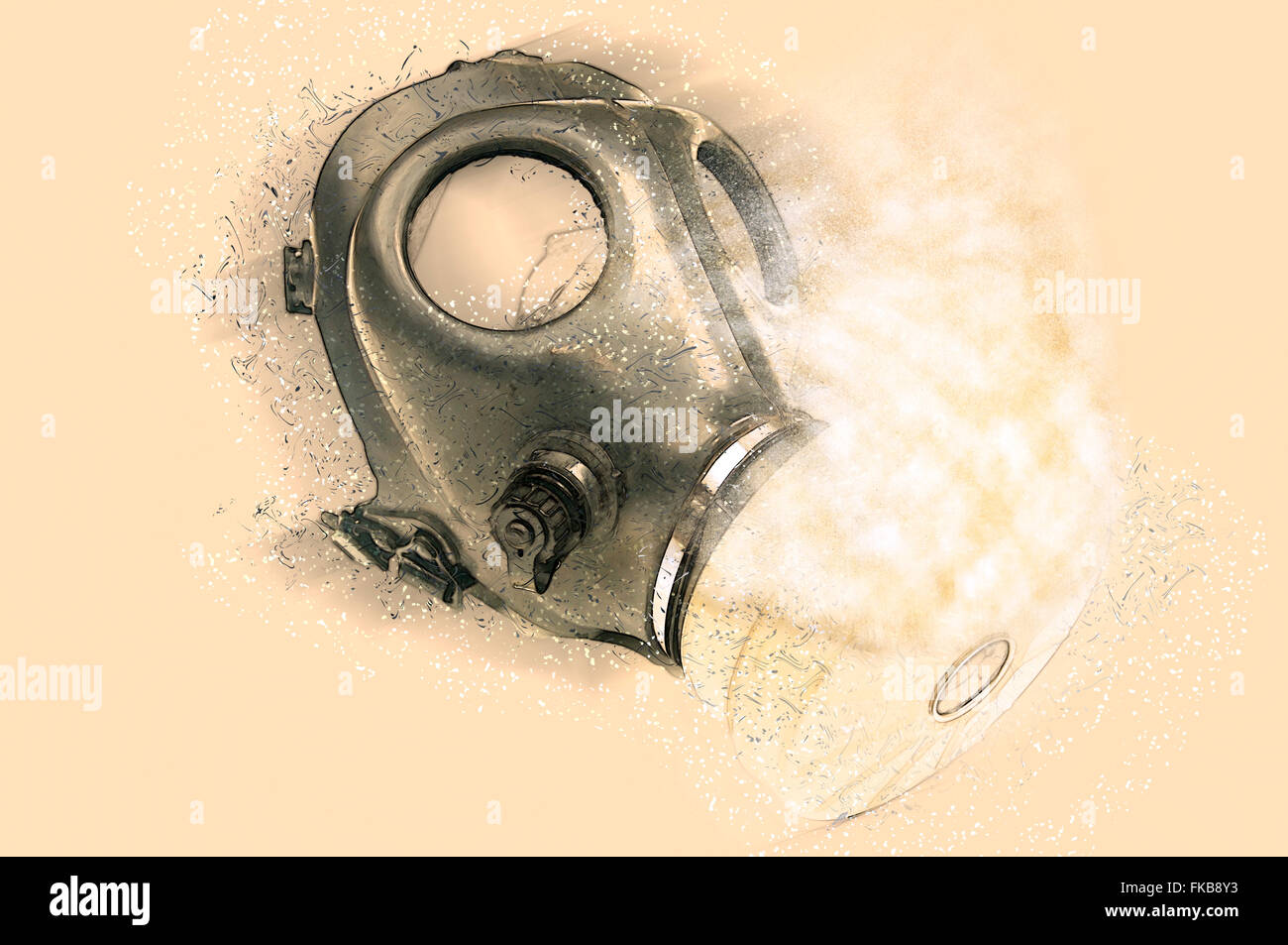 Digitally enhanced Gas Mask elevated side view Stock Photo - Alamy