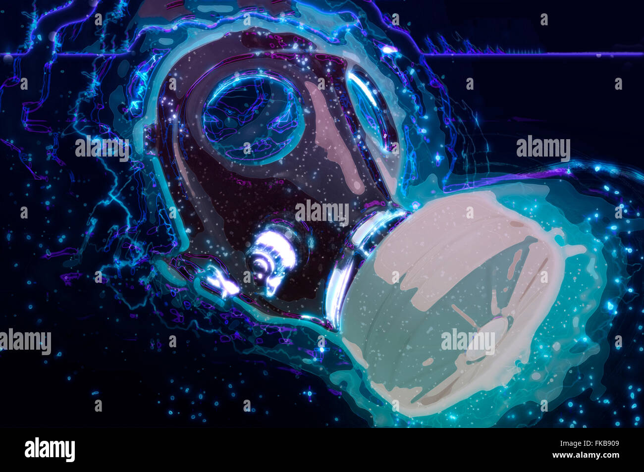 Digitally enhanced Gas Mask elevated side view Stock Photo - Alamy