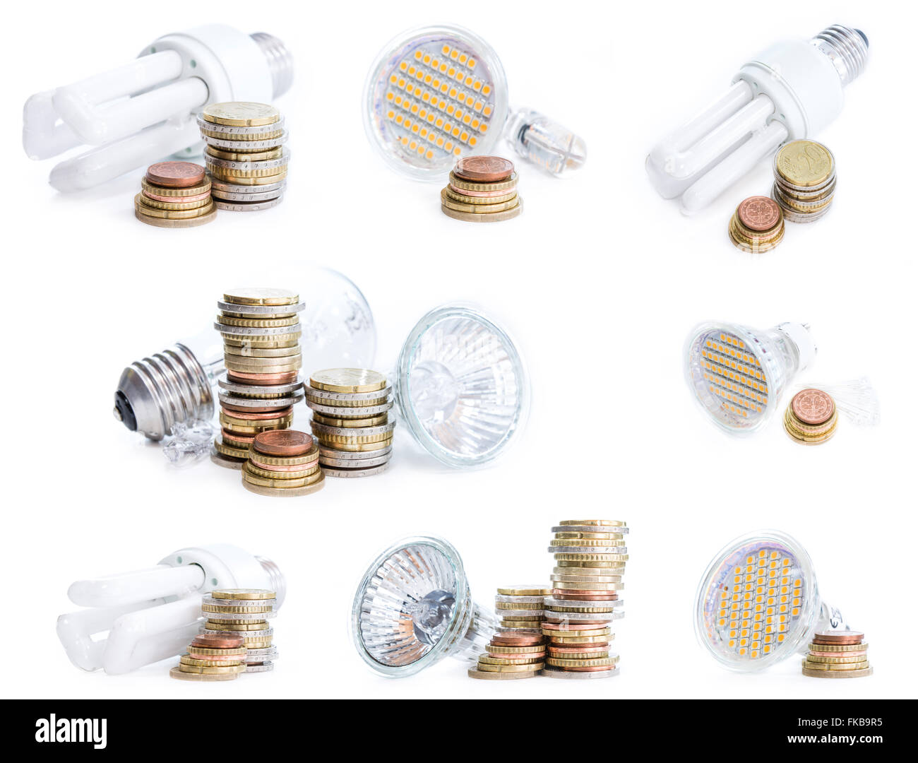 Different Light Bulbs (isolated on pure white background Stock Photo ...