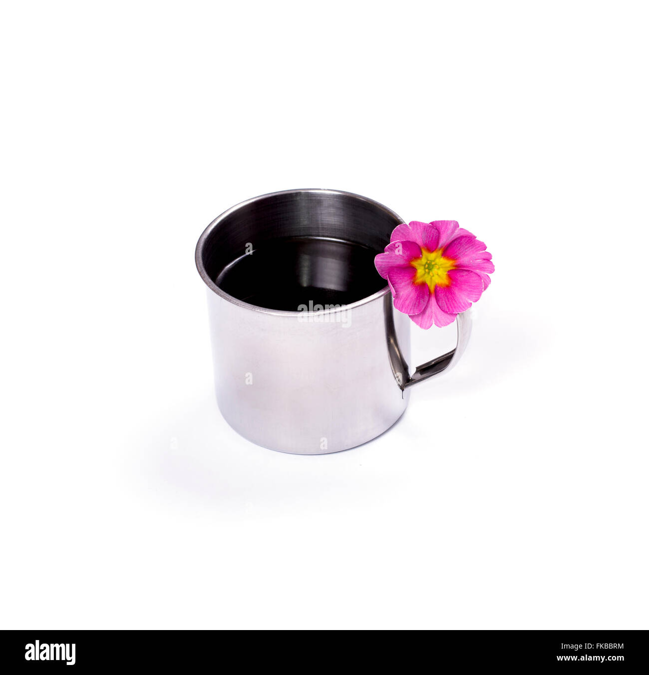 Pink flowers cup coffee Cut Out Stock Images & Pictures - Alamy