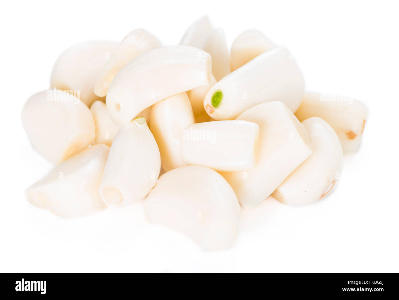 Peeled Garlic isolated on pure white background Stock Photo - Alamy