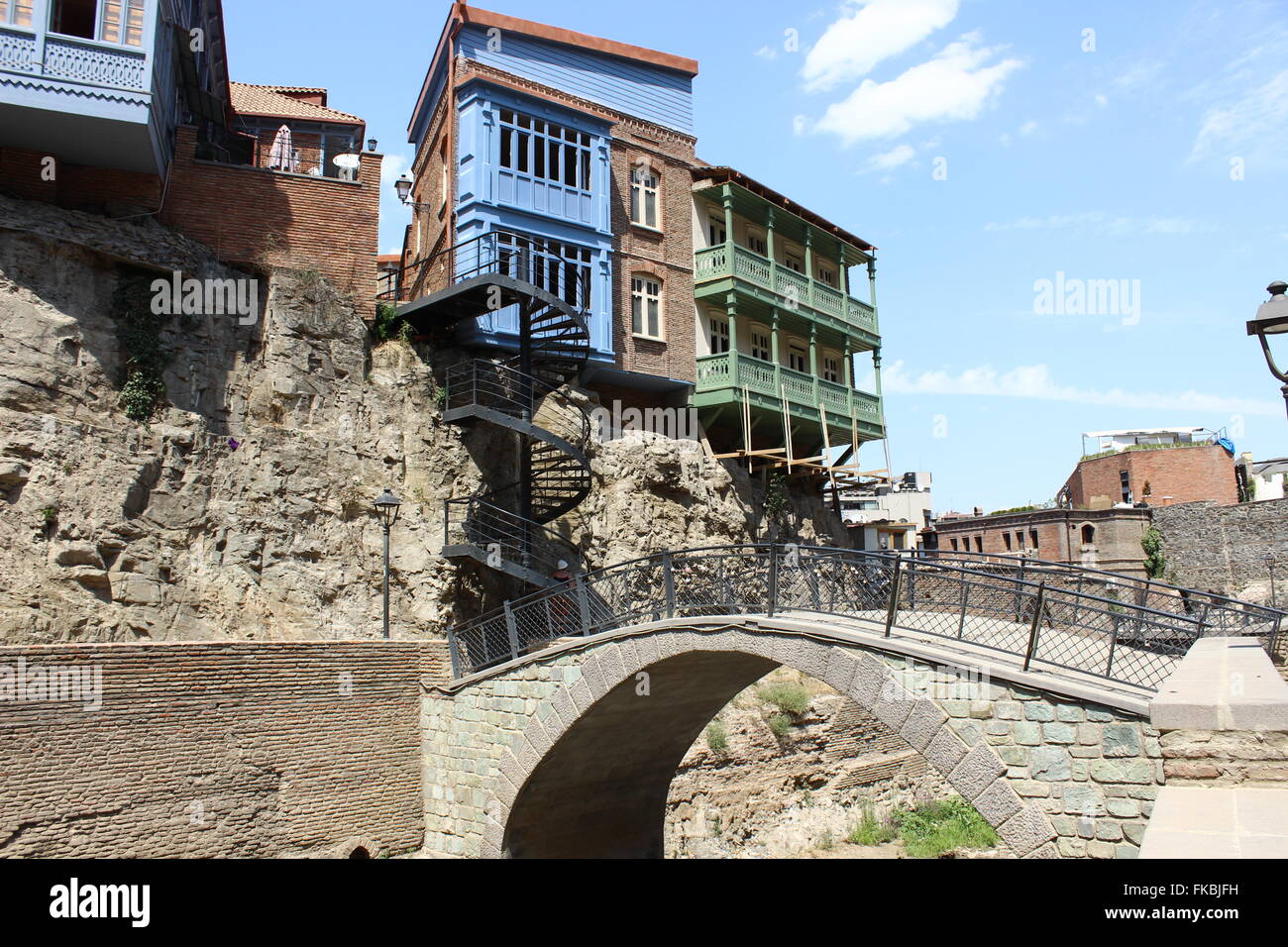 Famous balconies buildings Abanotubani,Tbilisi,Beorgia Stock Photo - Alamy