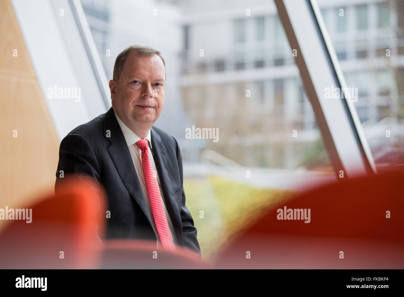 Essen, Germany. 08th Mar, 2016. RWE CEO Peter Terium poses after the ...