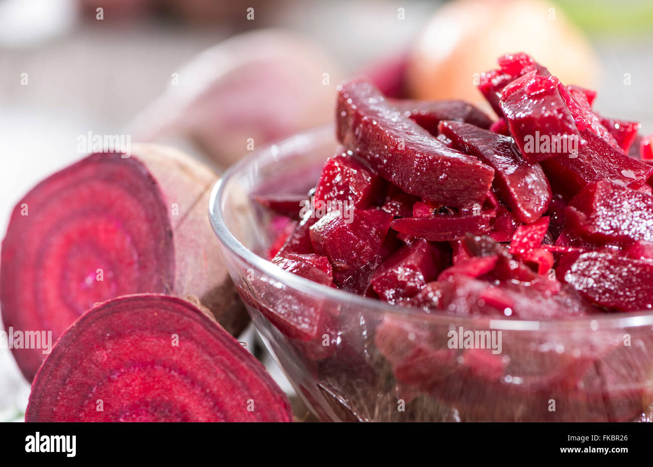 Portion of fresh made Beetroot Salad in a bowl Stock Photo - Alamy