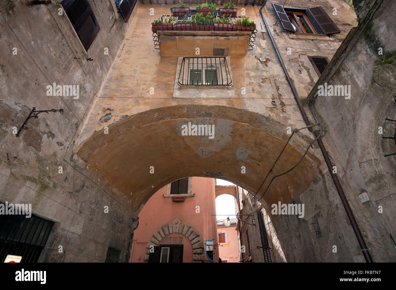 Orte, arch in the old town, Lazio, Italy Stock Photo - Alamy