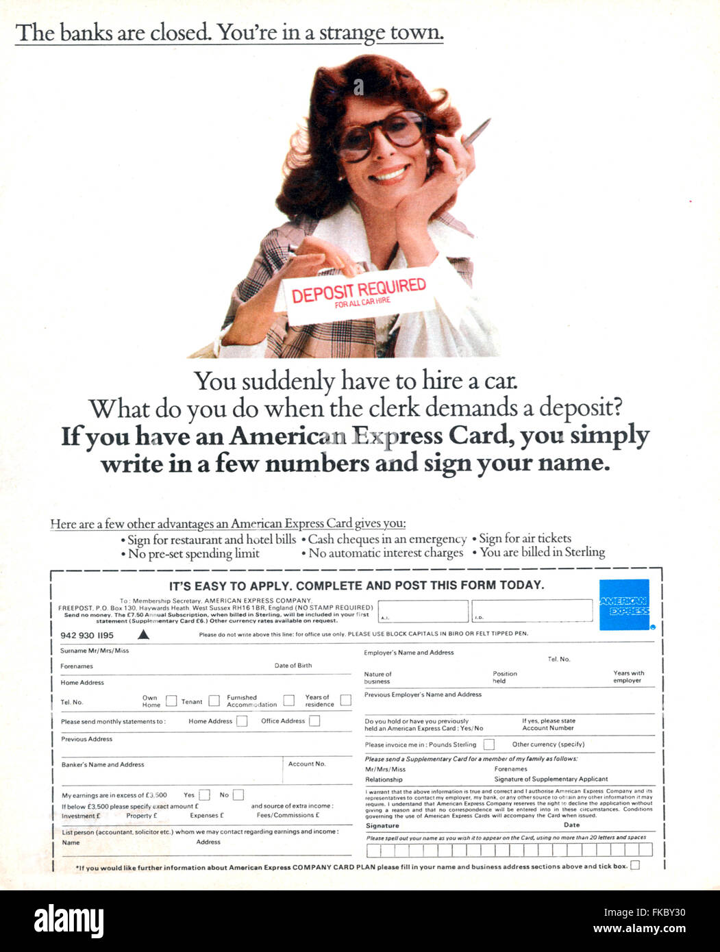 1970s UK American Express Magazine Advert Stock Photo - Alamy