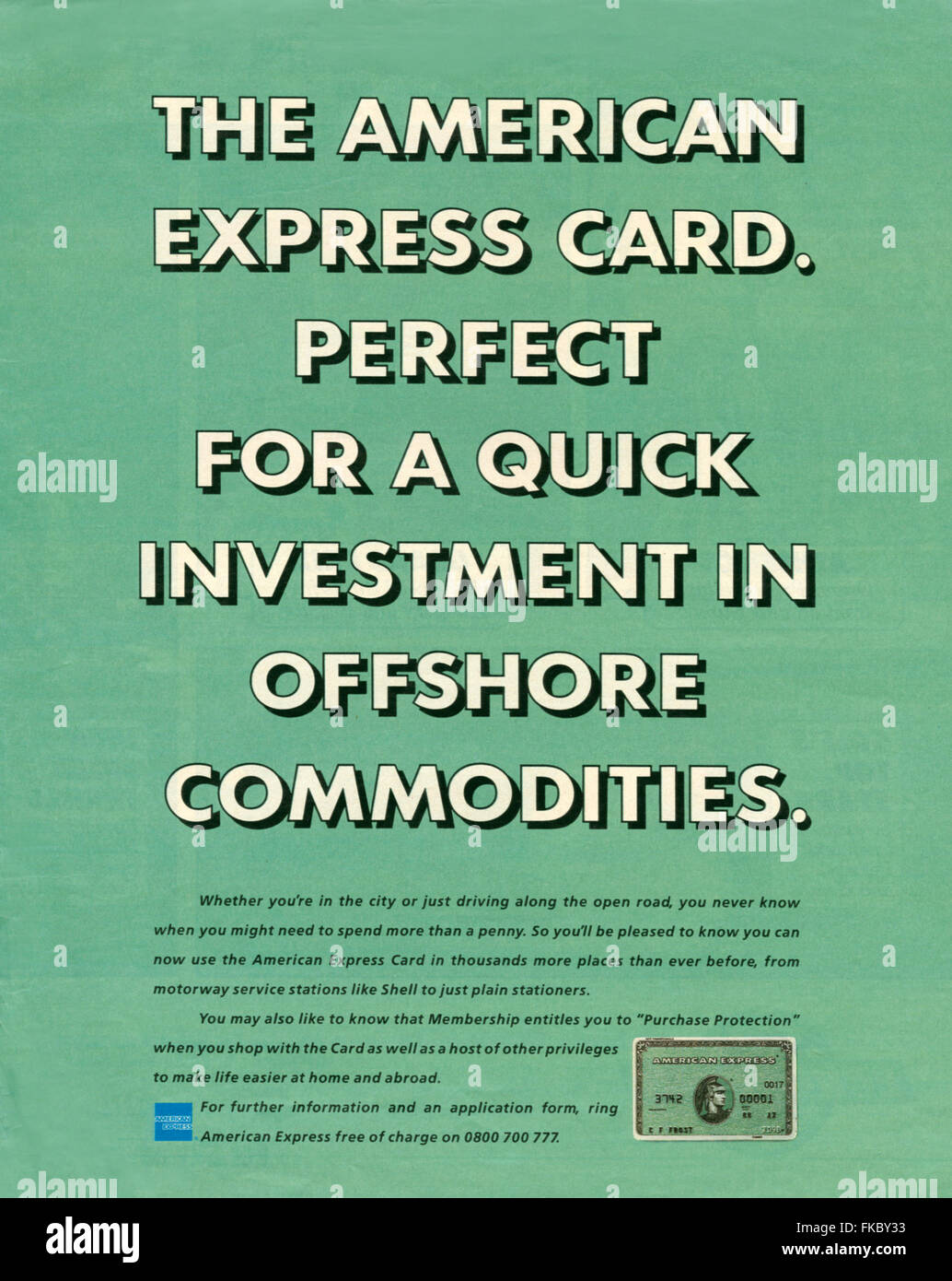 1980s UK American Express Magazine Advert Stock Photo - Alamy