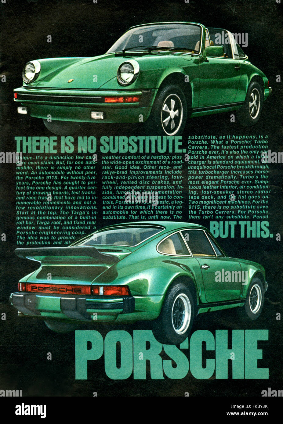 1970s USA Porsche Magazine Advert Stock Photo - Alamy