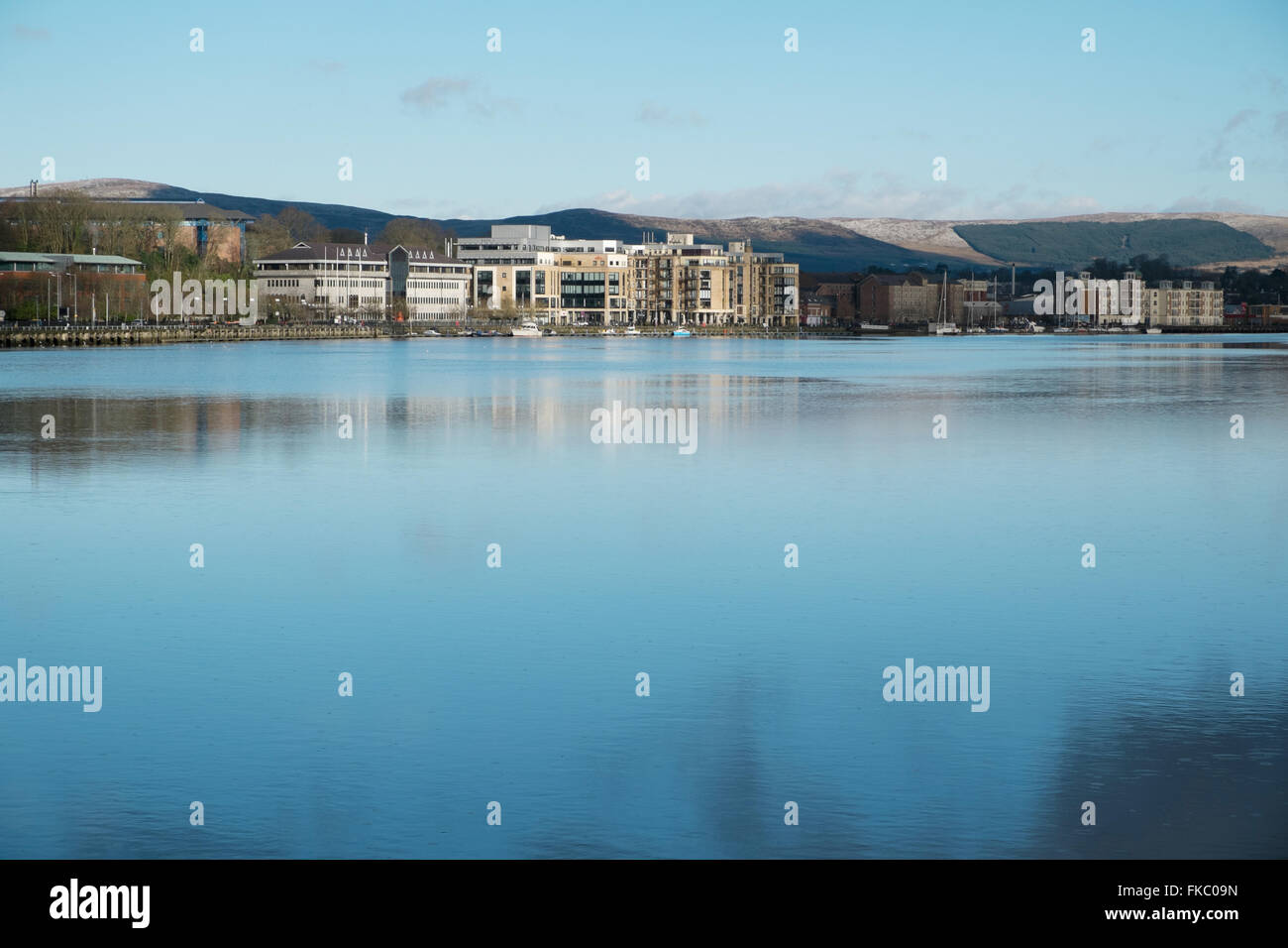 View of River Foyle Derry waterfront buildings Derry Londonderry ...