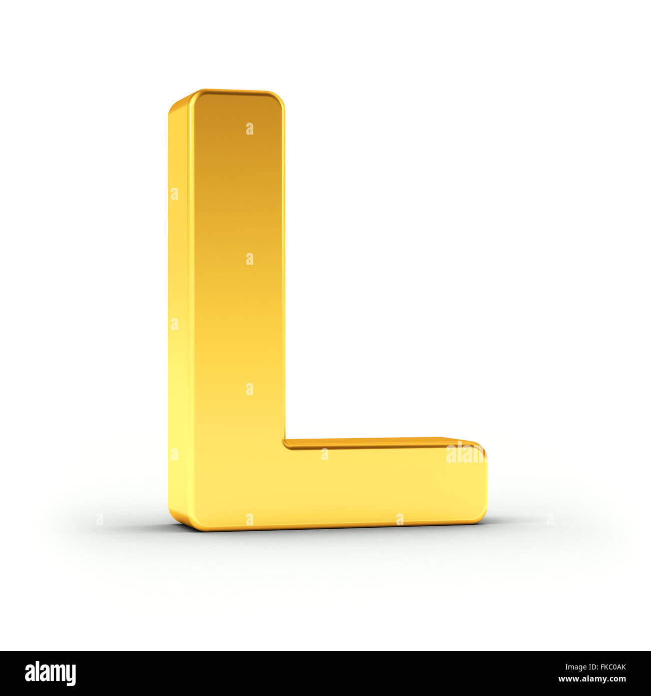 The Letter L as a polished golden object Stock Photo - Alamy