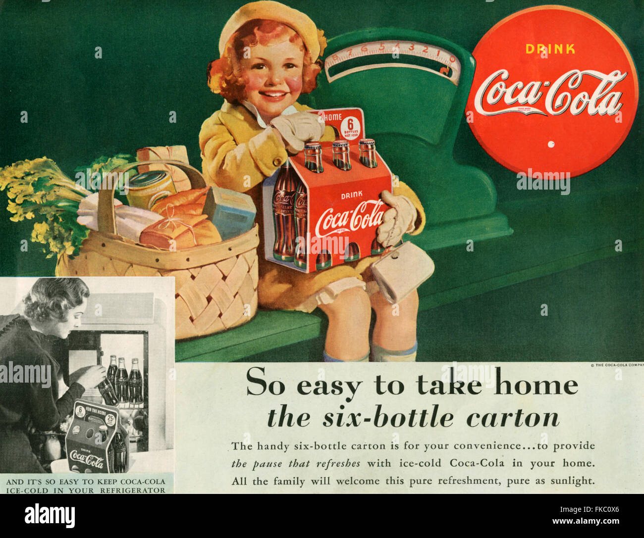 1950s USA Coca-Cola Magazine Advert Stock Photo - Alamy