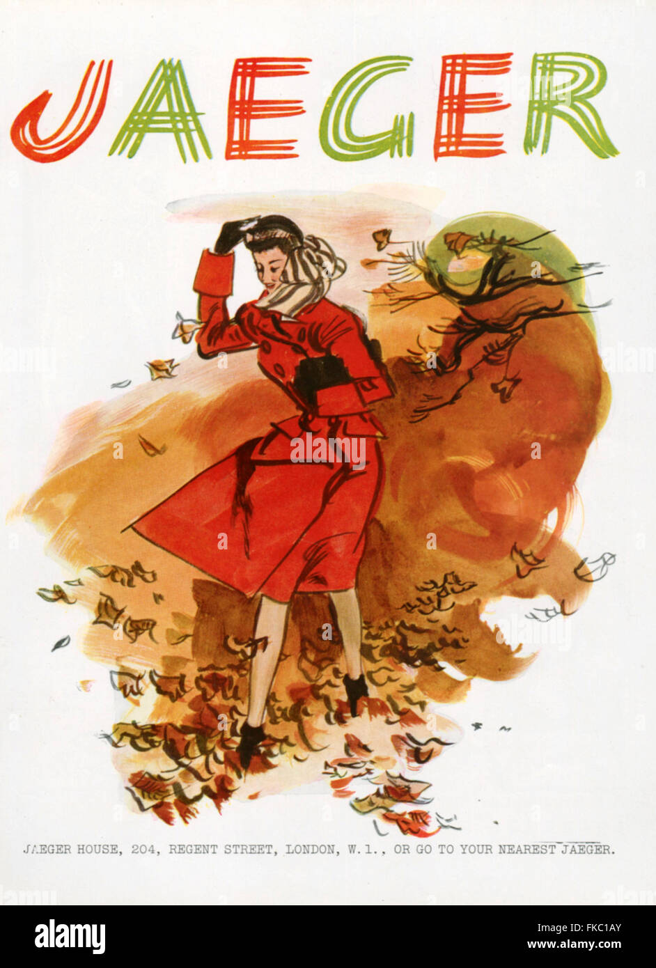 1940s UK Jaeger Magazine Advert Stock Photo - Alamy