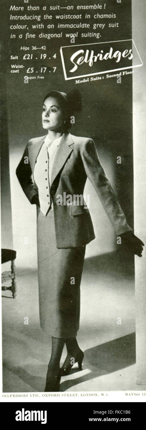 1940s UK Selfridges Magazine Advert Stock Photo - Alamy