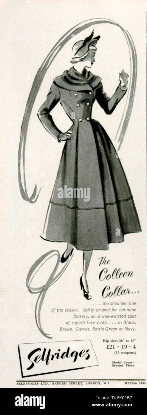 1940s UK Selfridges Magazine Advert Stock Photo - Alamy
