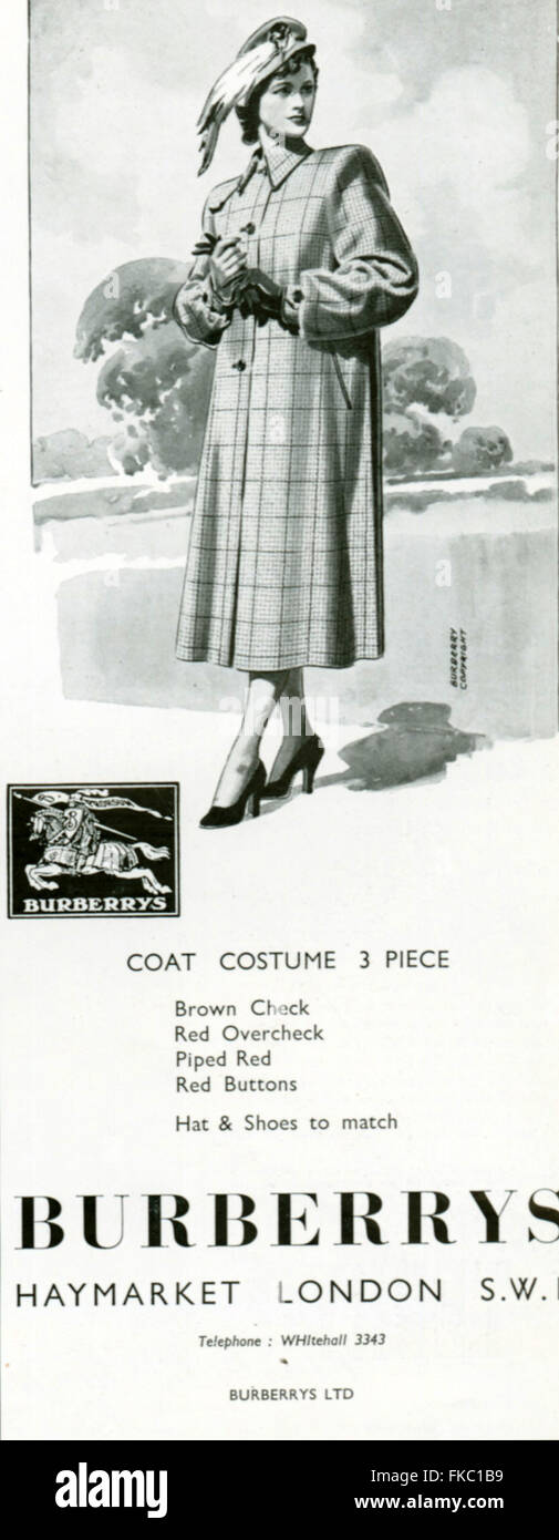 1940s UK Burberry Magazine Advert Stock Photo - Alamy