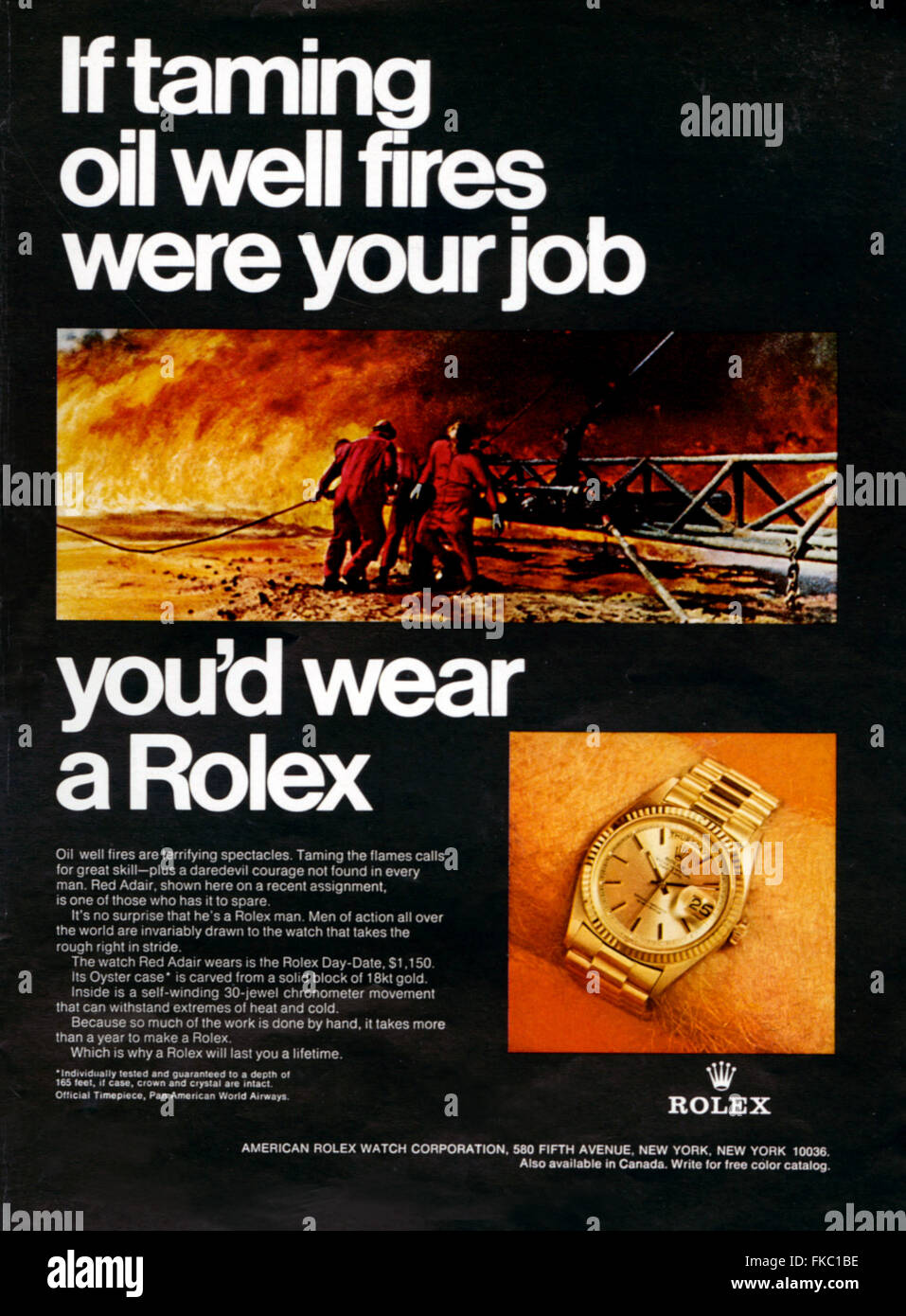 1960s USA Rolex Magazine Advert Stock Photo - Alamy