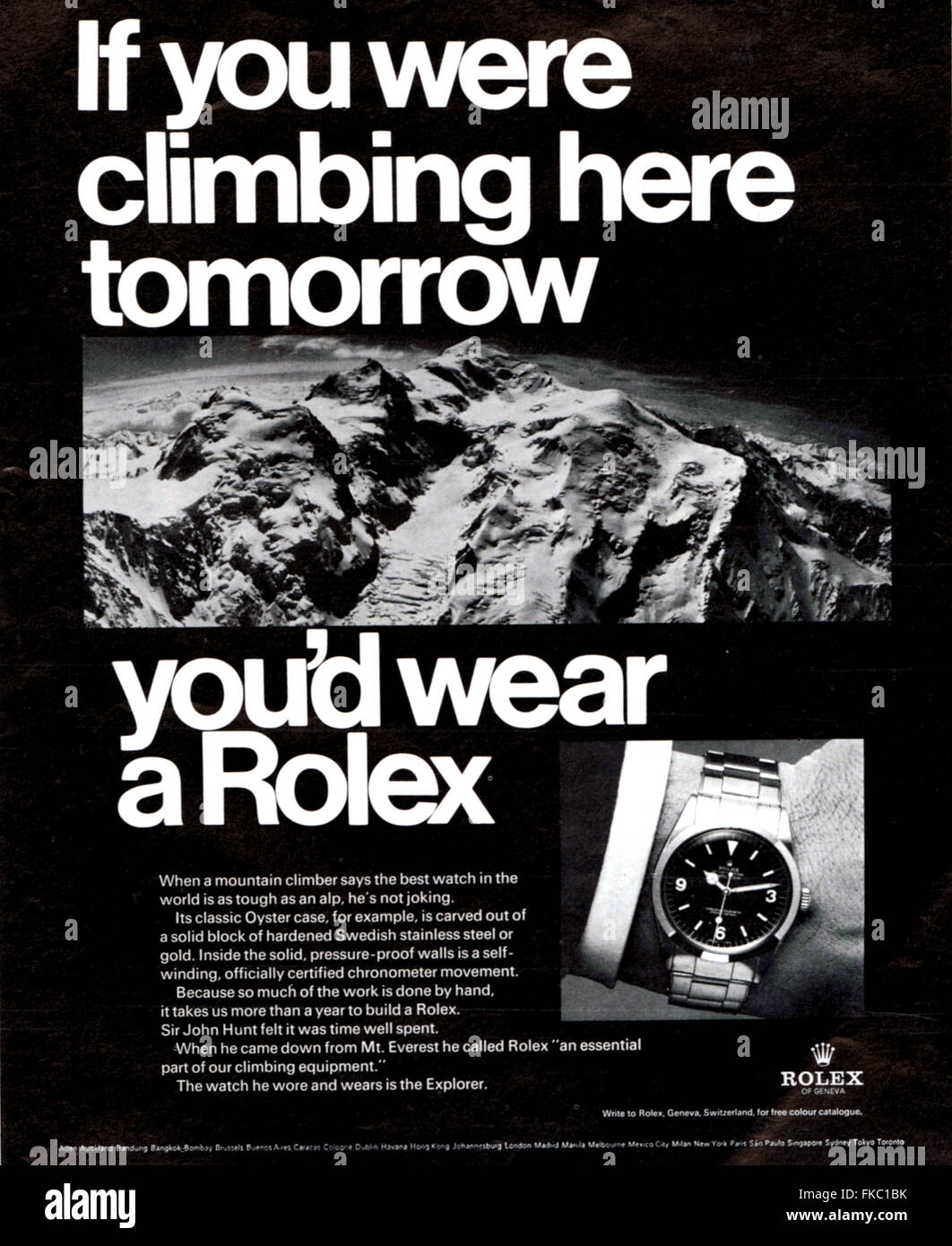 1960s usa rolex magazine advert hi-res stock photography and images - Alamy