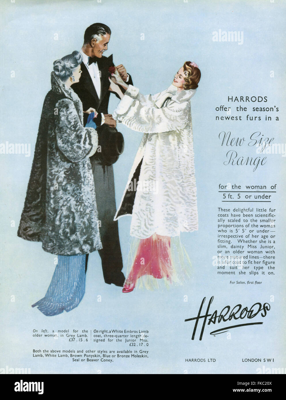 1940s UK Harrods Magazine Advert Stock Photo - Alamy