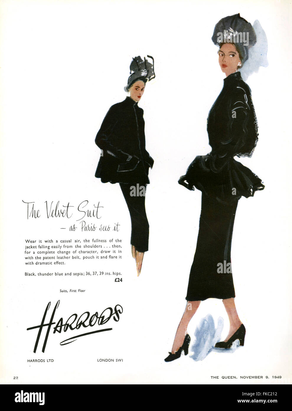 1940s UK Harrods Magazine Advert Stock Photo - Alamy