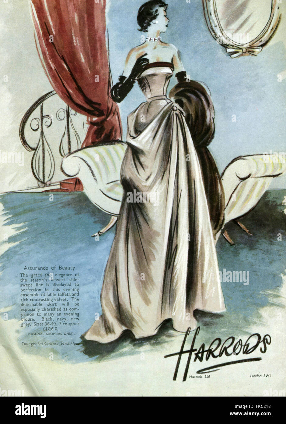 1940s UK Harrods Magazine Advert Stock Photo - Alamy