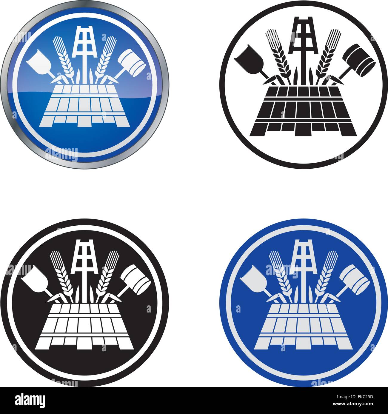 Traditional Beer Brewer's Guild Vector Symbol, four variations Stock ...