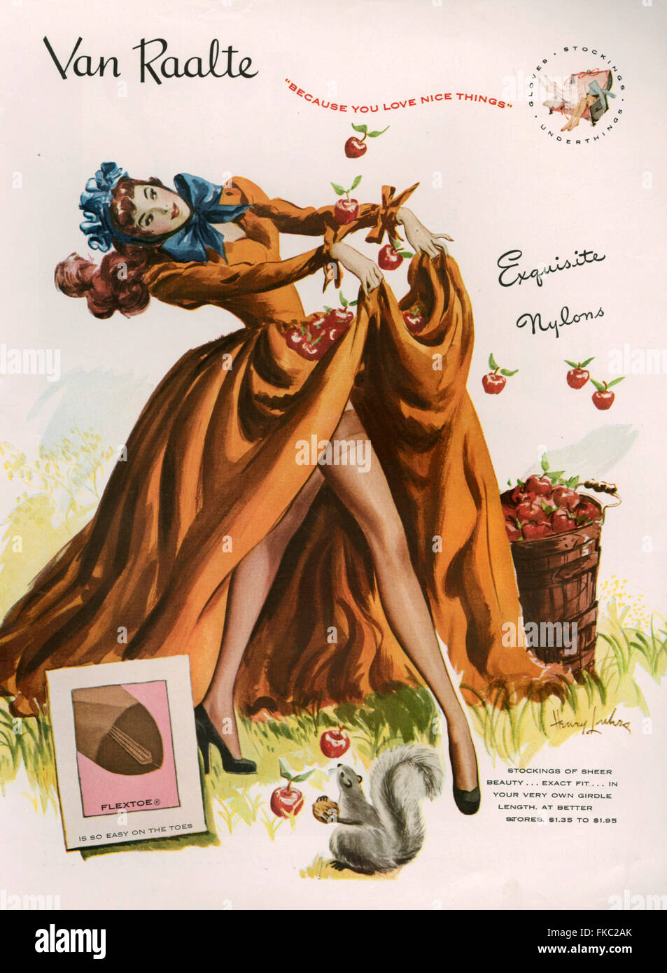 1940s USA Van Raalte Magazine Advert Stock Photo - Alamy