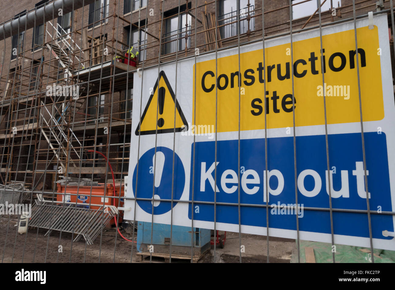 Construction Site Keep Out! sign, building site, UK Stock Photo - Alamy