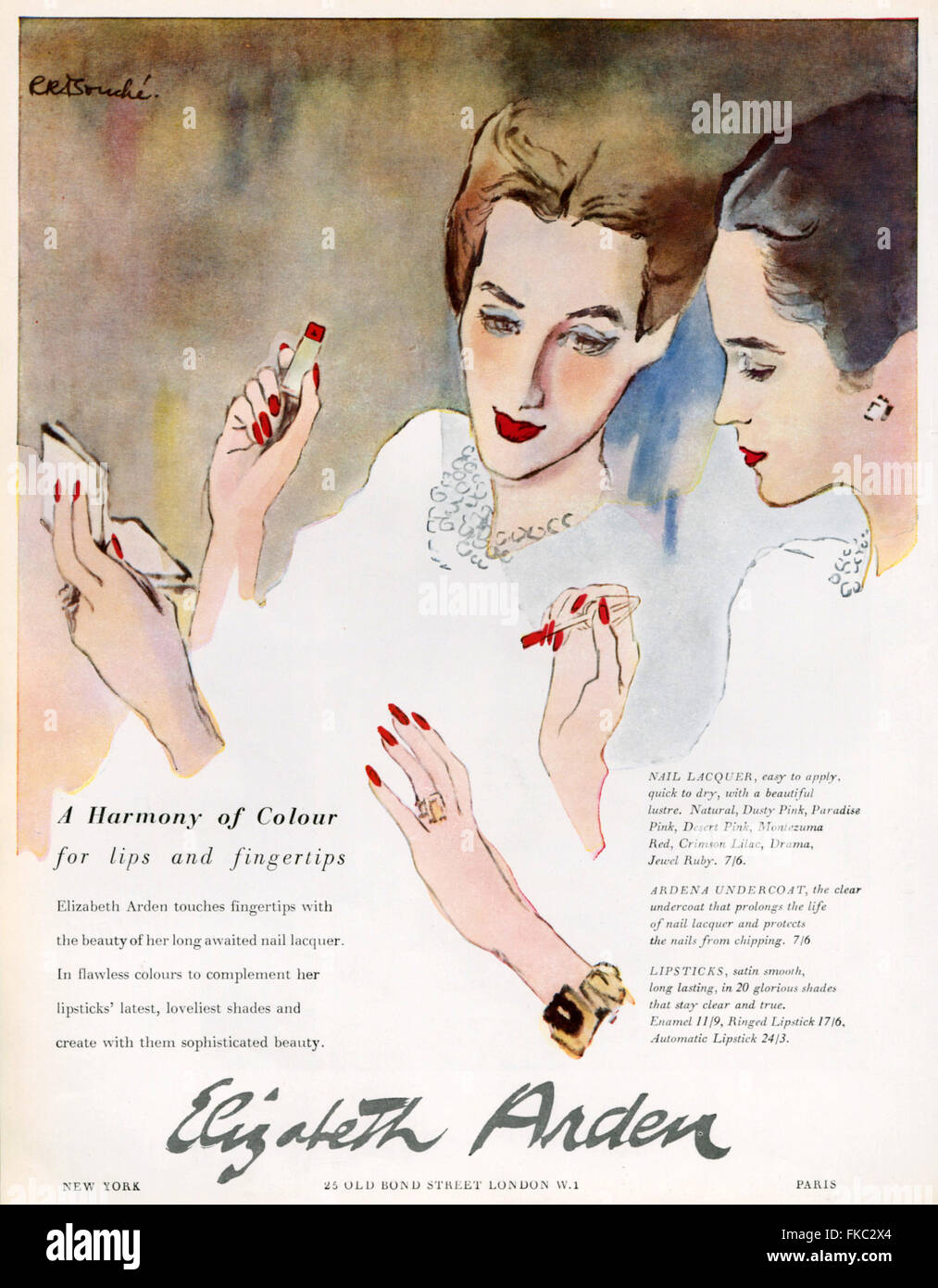 1940s UK Elizabeth Arden Magazine Advert Stock Photo - Alamy