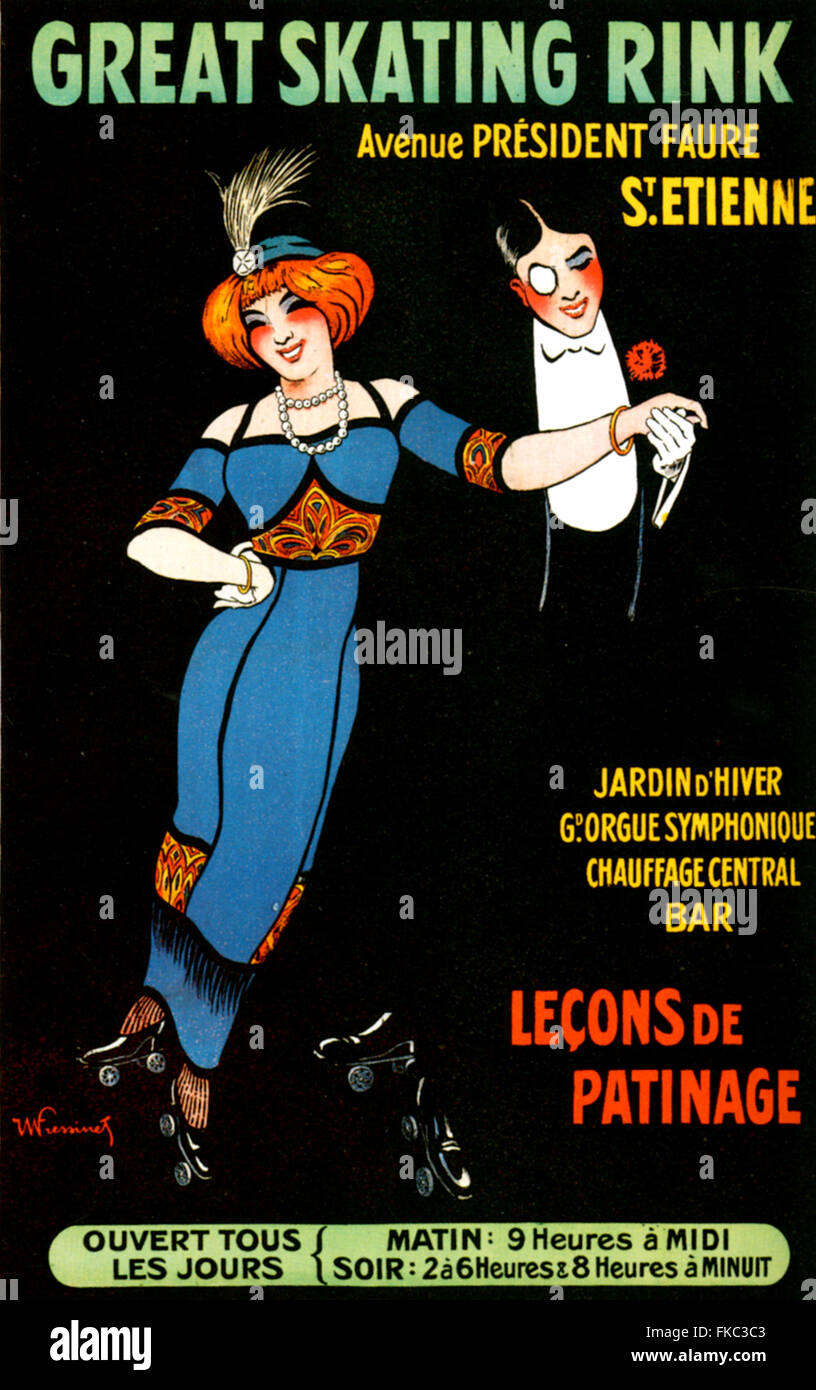 1910s France Great Skating Rink Poster Stock Photo - Alamy
