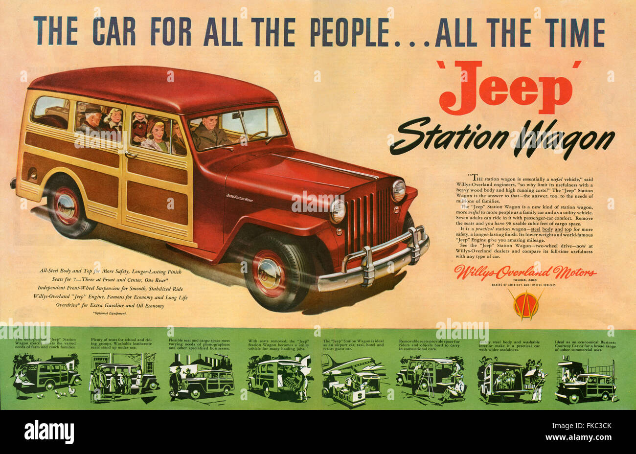 1940s USA Willys Magazine Advert Stock Photo - Alamy