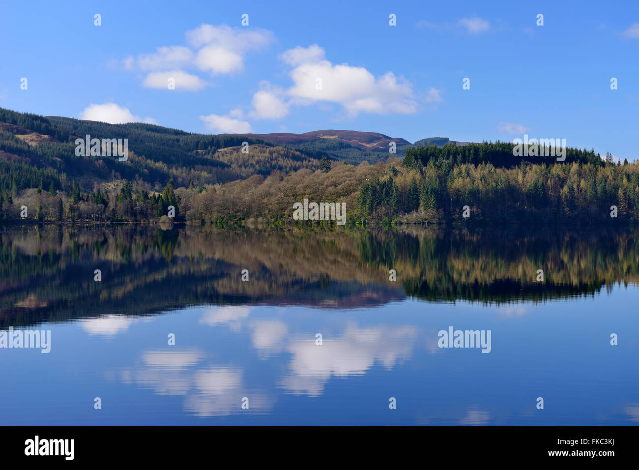 Reflections in Loch Venachar, Trossachs, Scotland, UK Stock Photo - Alamy
