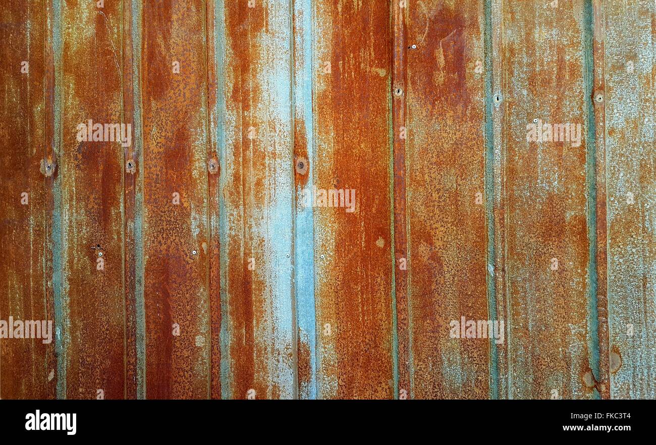 Rusted blue galvanized iron plate Stock Photo - Alamy