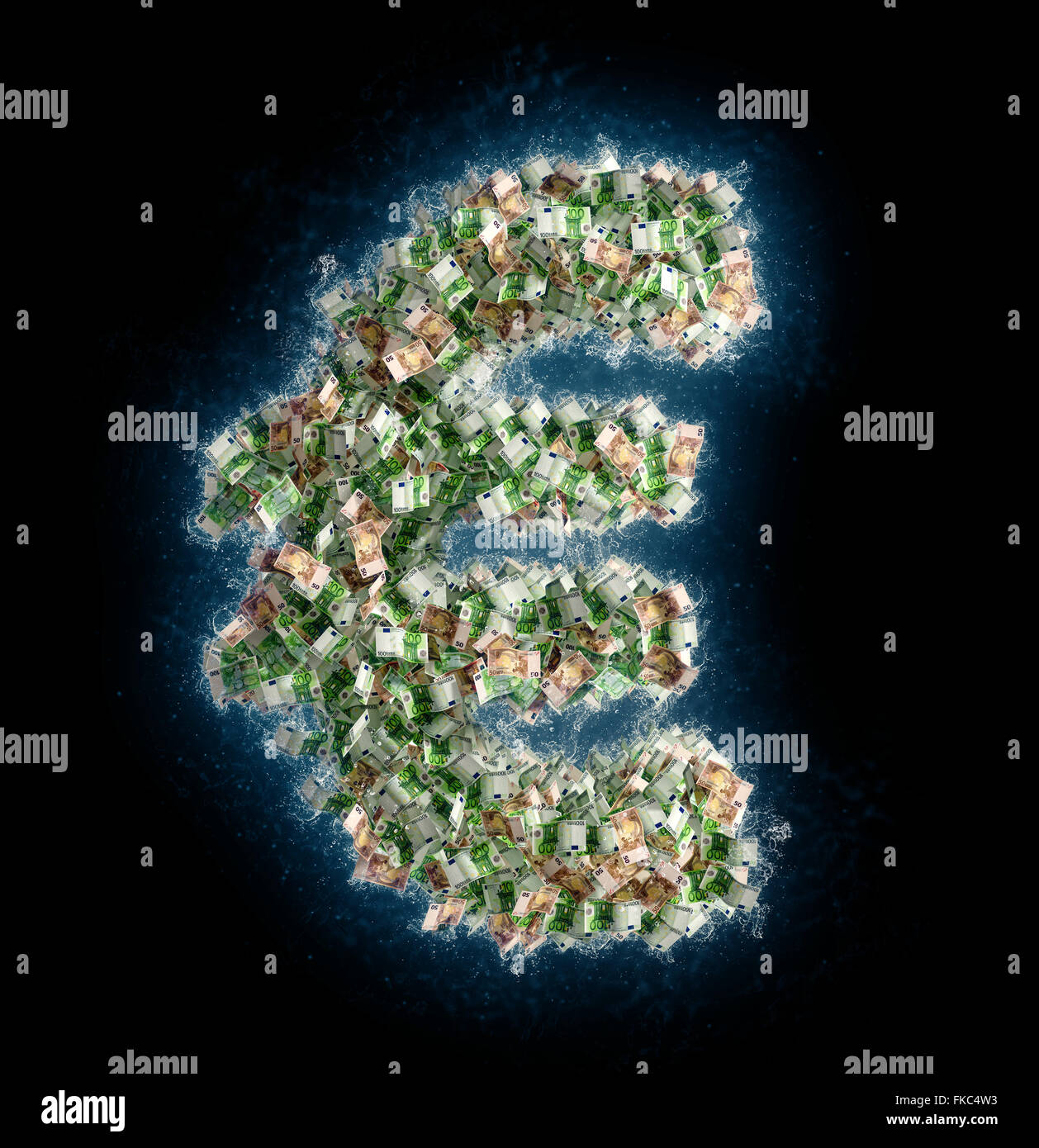 Euro Sign € made from Euro bills - money laundering Stock Photo - Alamy