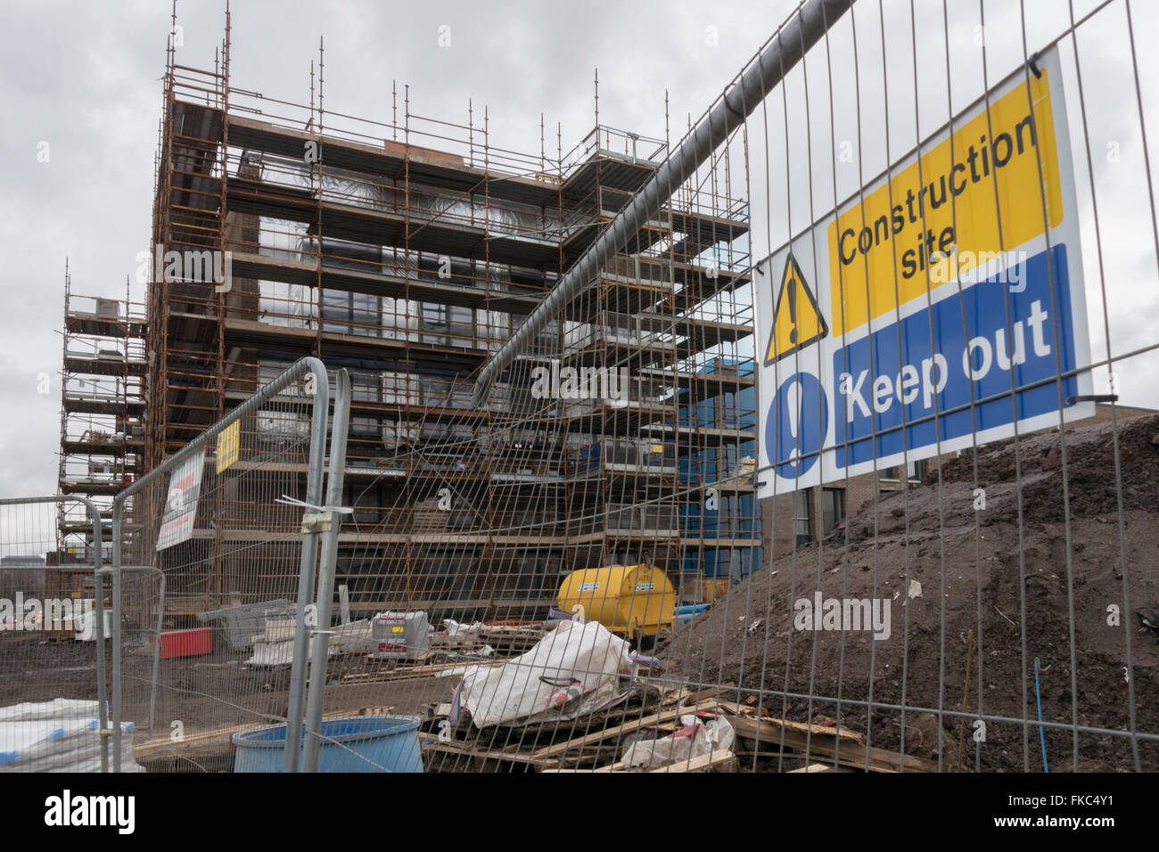 Construction Site Keep Out! sign, building site, UK Stock Photo - Alamy