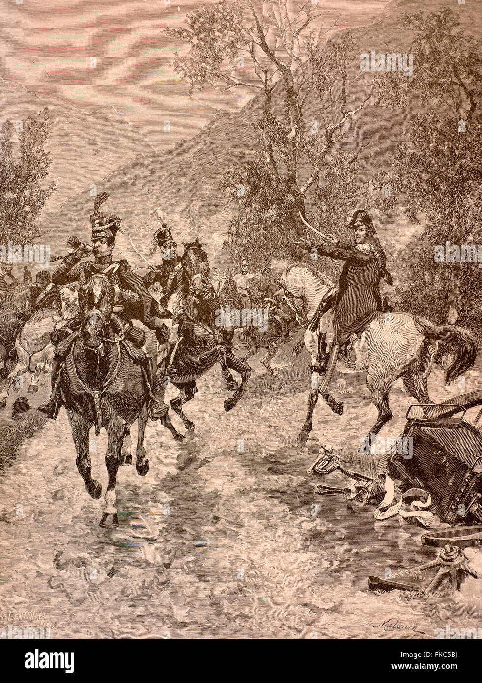 Italian Risorgimento March 7, 1821 - Guglielmo Pepe in Antrodoco gorges ...