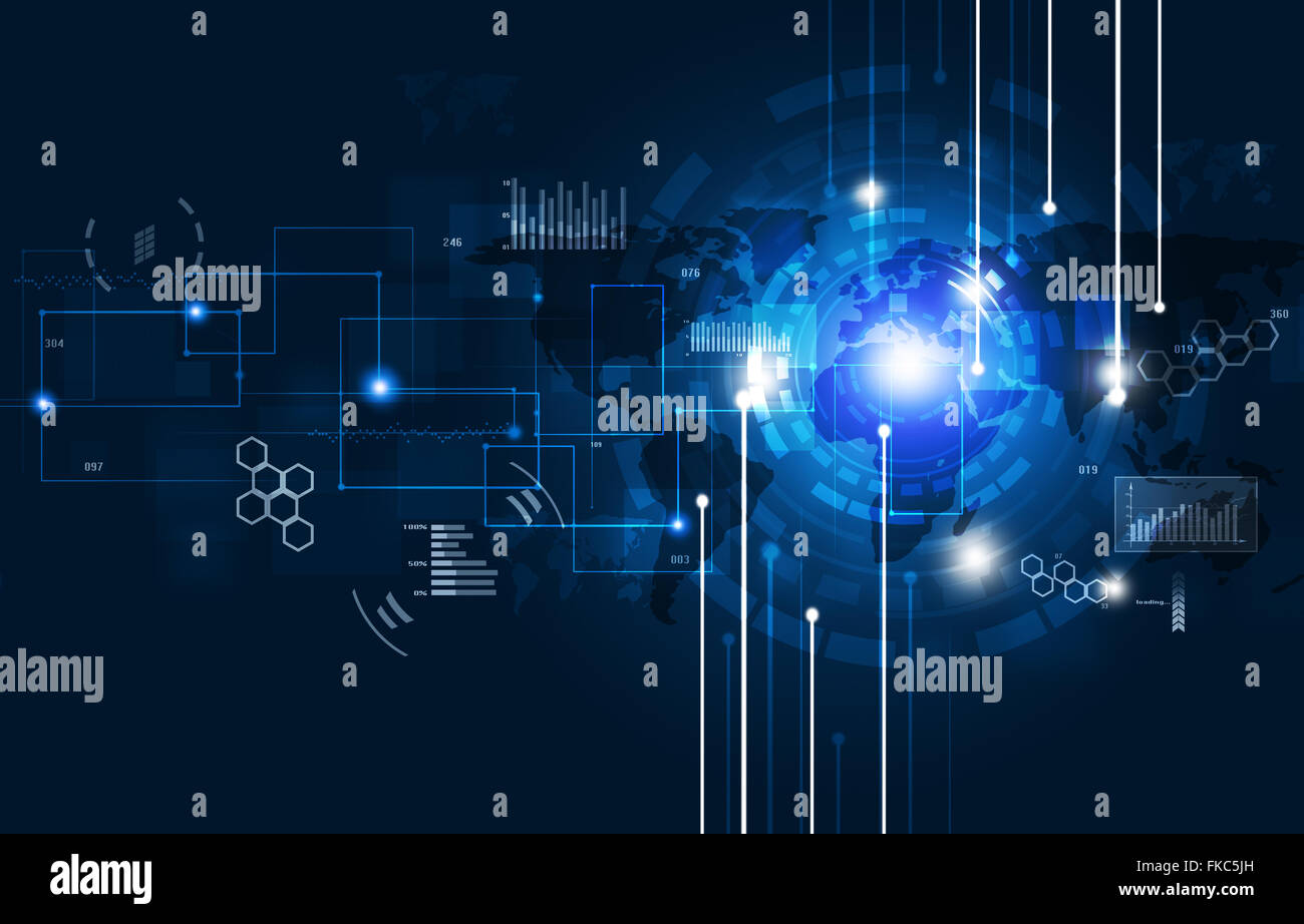 abstract net global communications concept blue background Stock Photo ...