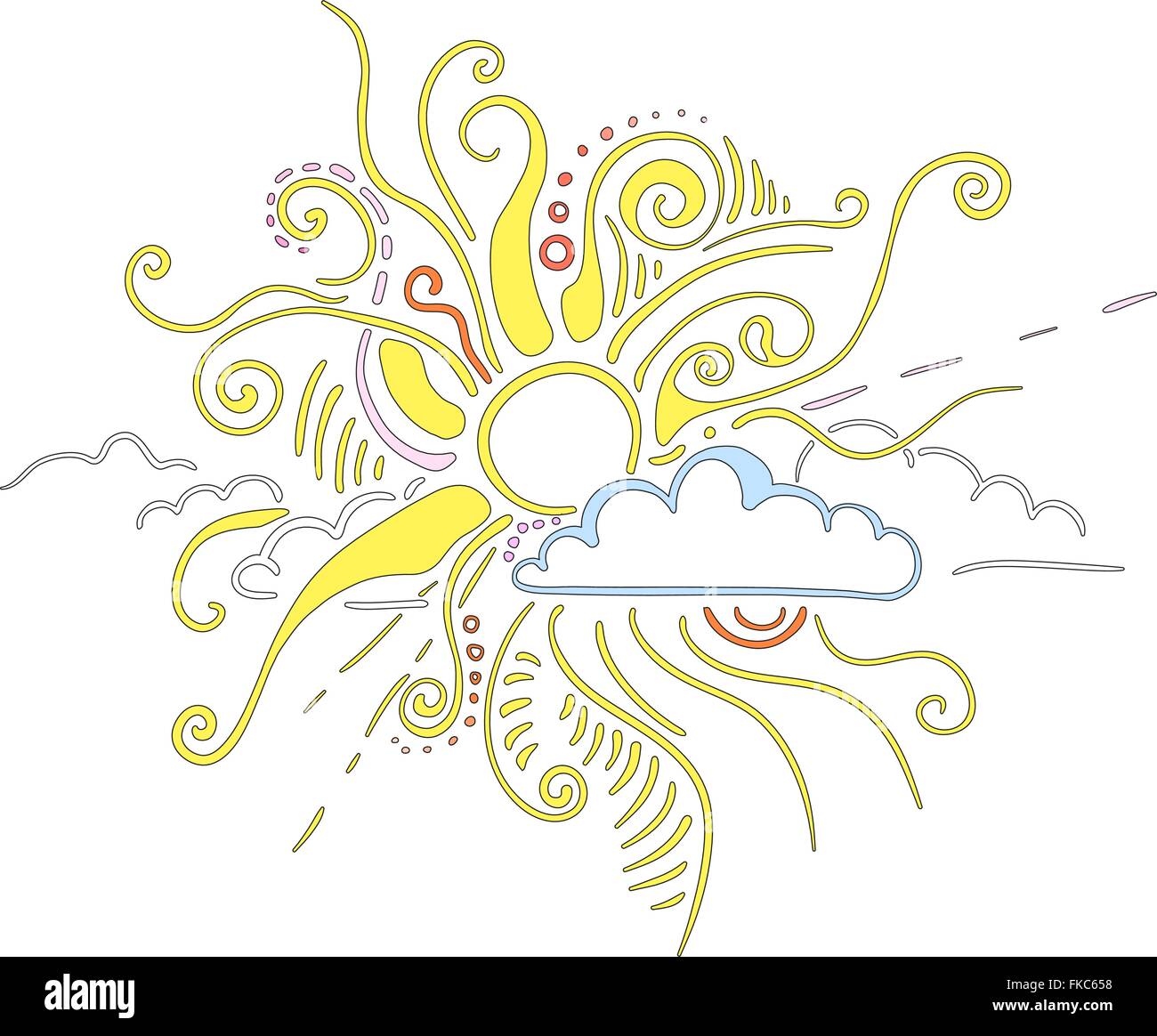Small sun rays Stock Vector Images - Alamy