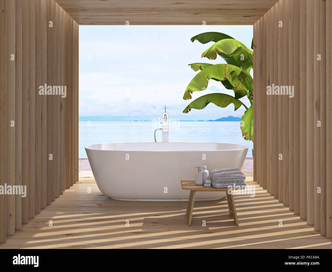 Modern luxury bathroom interior. 3d rendering Stock Photo - Alamy