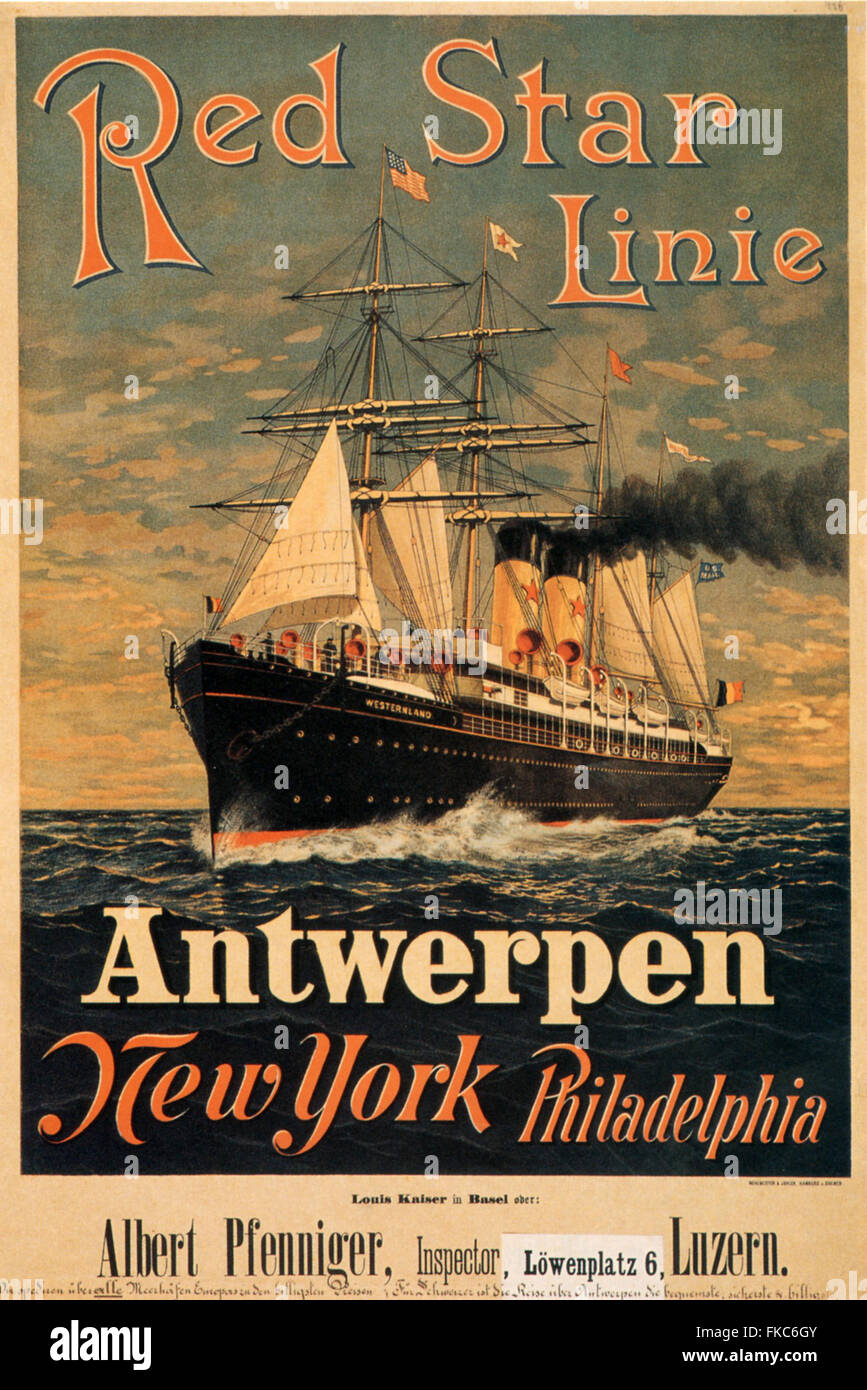 Red Star Line Poster High Resolution Stock Photography and Images - Alamy