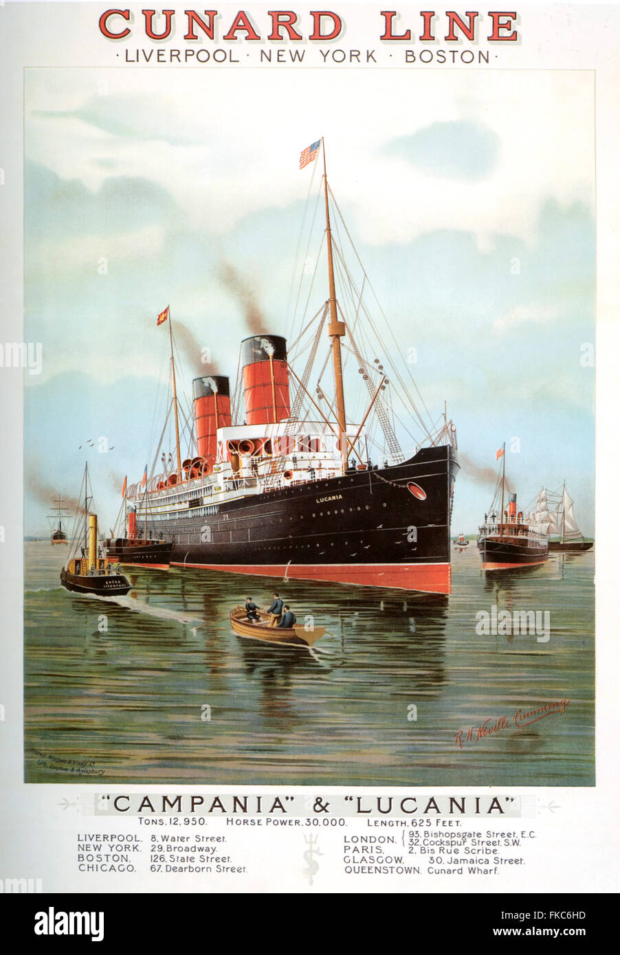 1900s UK Cunard Line Poster Stock Photo - Alamy