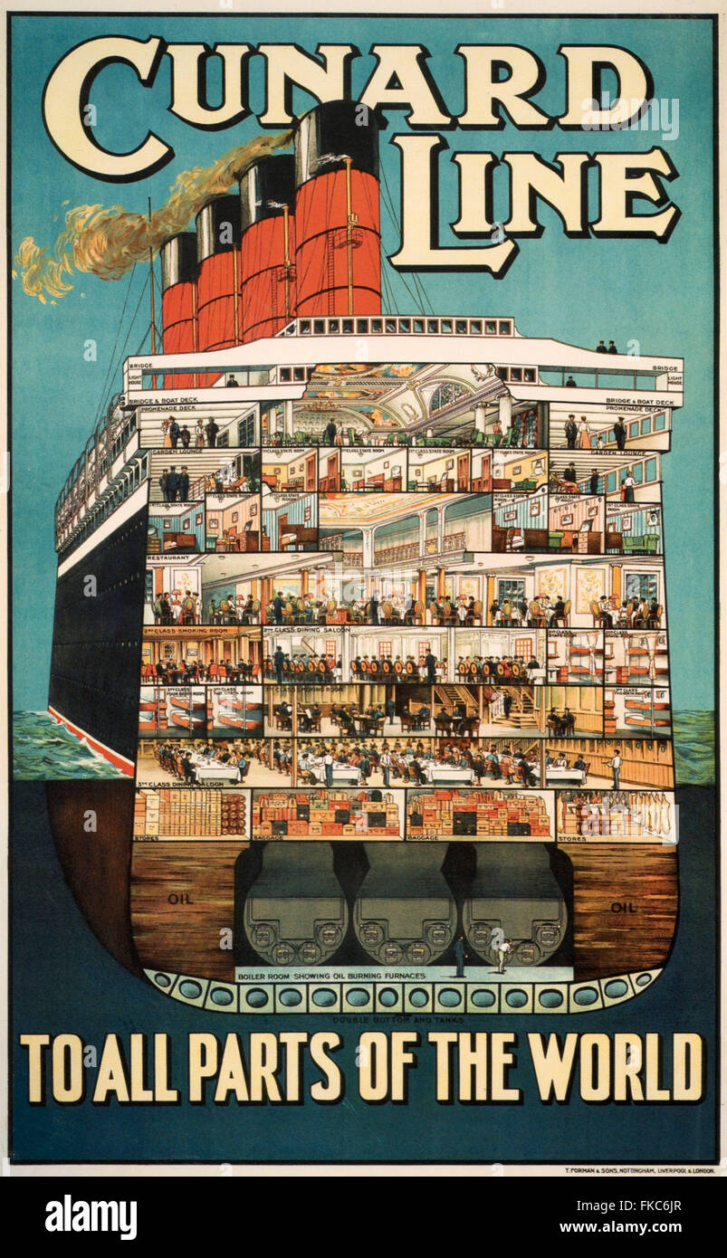 1910s UK Cunard Line Poster Stock Photo - Alamy