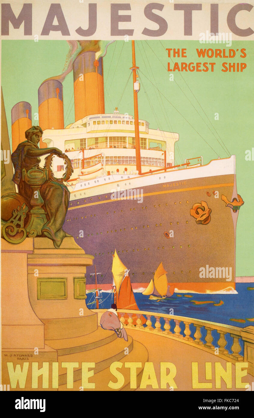 White star line poster hi-res stock photography and images - Alamy