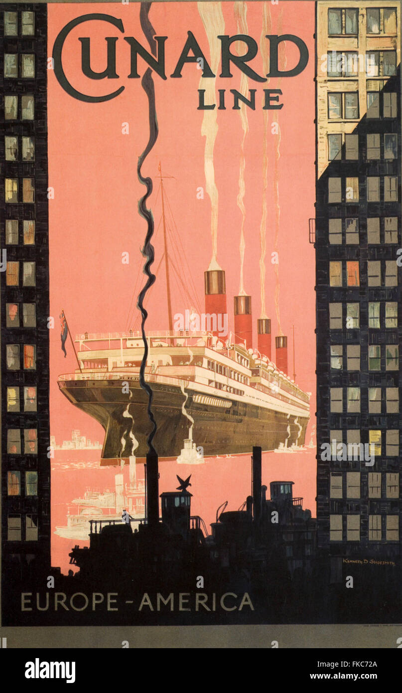 Cunard line poster hi-res stock photography and images - Alamy