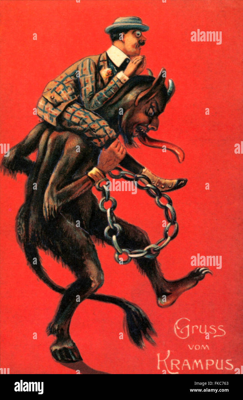 1900s Germany The Krampus Devil Postcards Poster Stock Photo - Alamy