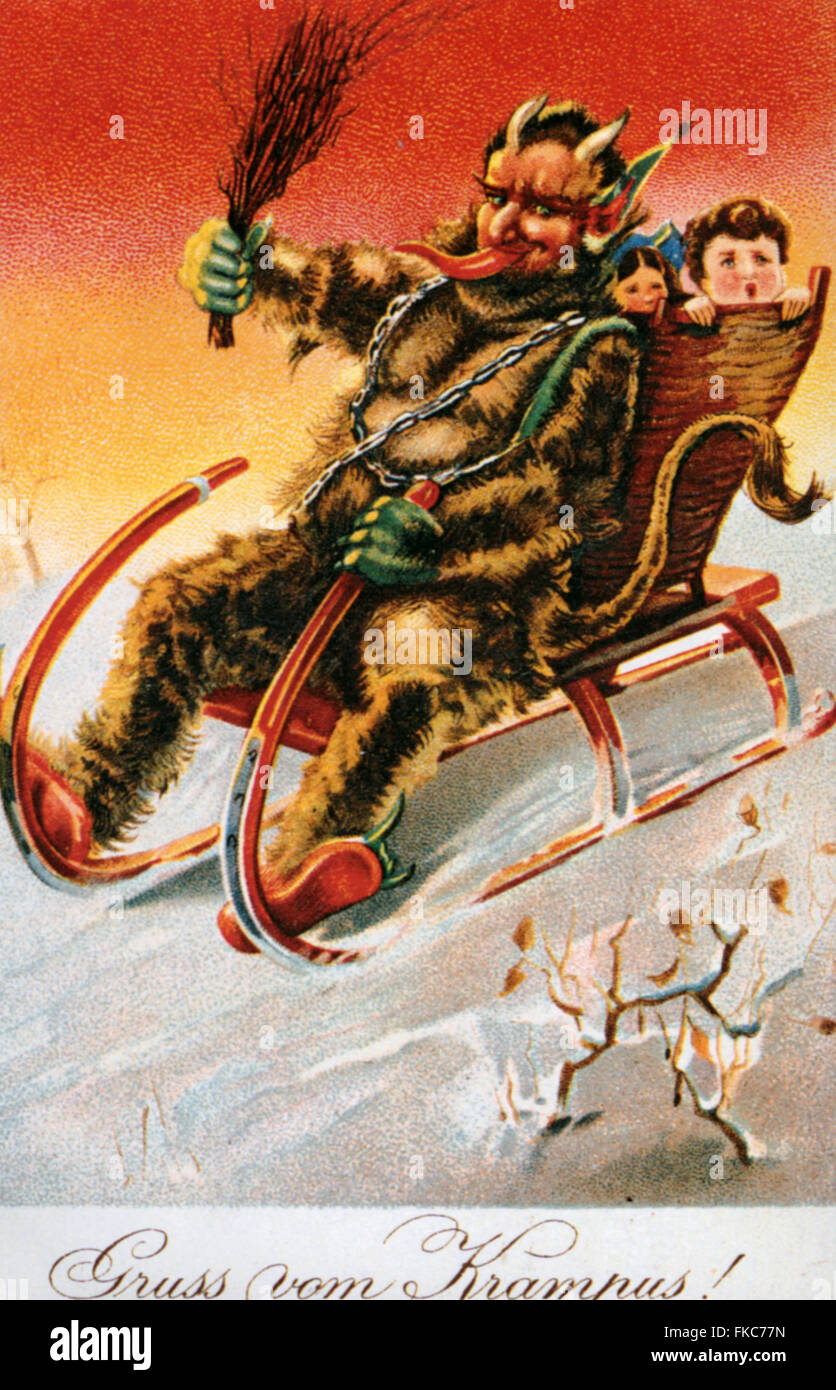 1900s Germany The Krampus Devil Postcards Poster Stock Photo - Alamy