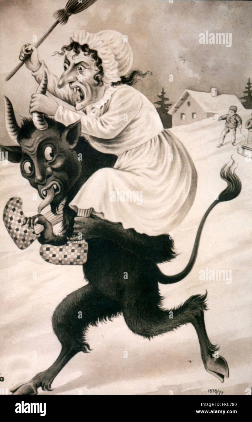1900s Germany The Krampus Devil Postcards Poster Stock Photo - Alamy
