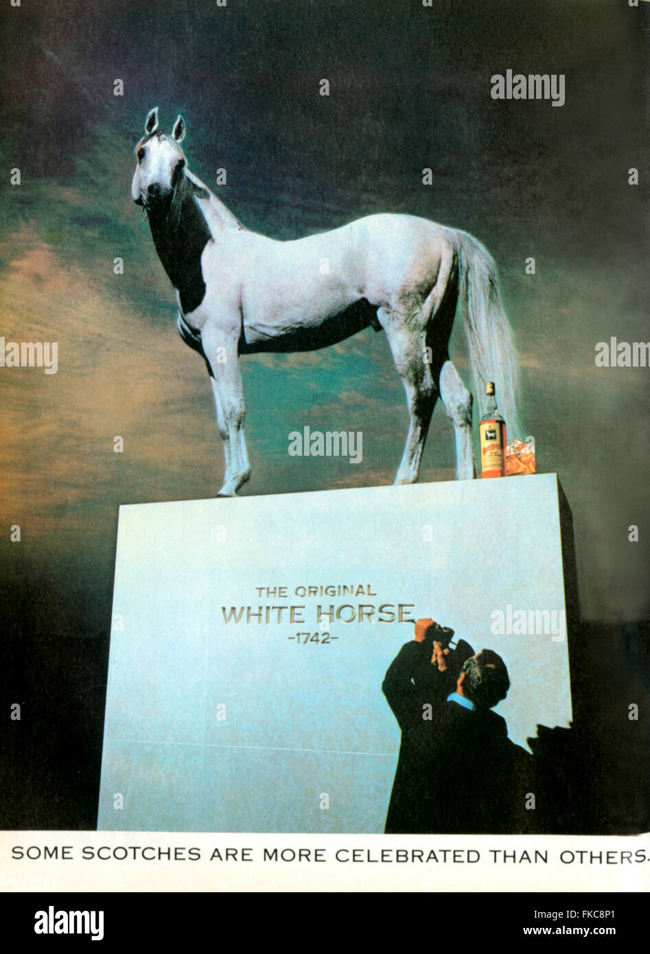 1970s USA White Horse Magazine Advert Stock Photo - Alamy