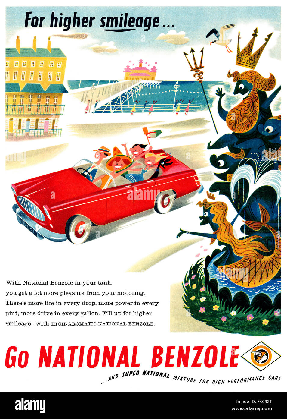 UK National Benzole Magazine Advert Stock Photo - Alamy