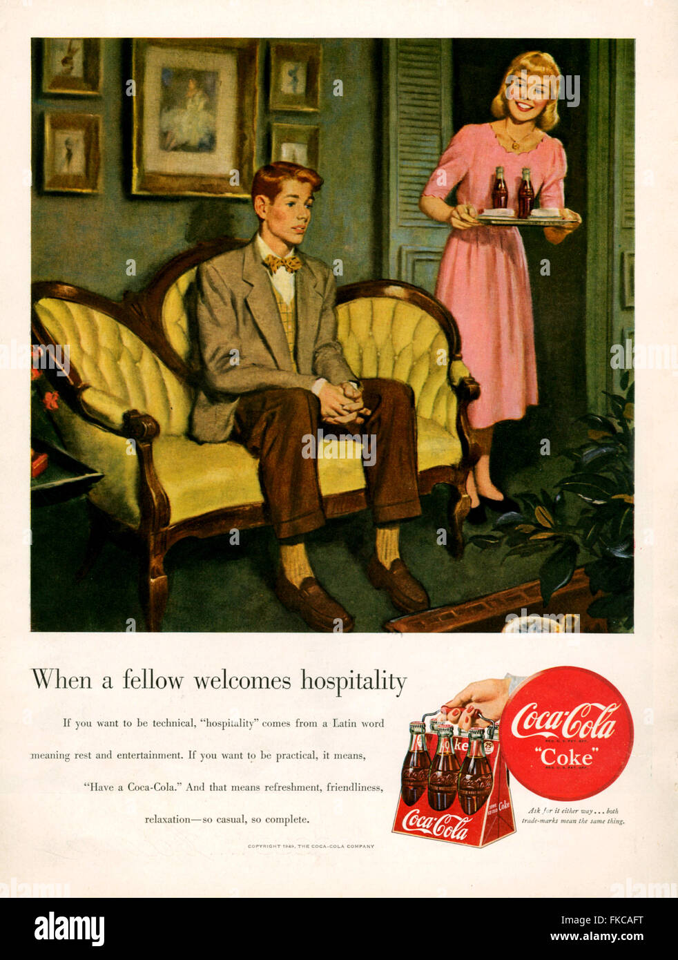 1940s USA Coca Cola Magazine Advert Stock Photo - Alamy